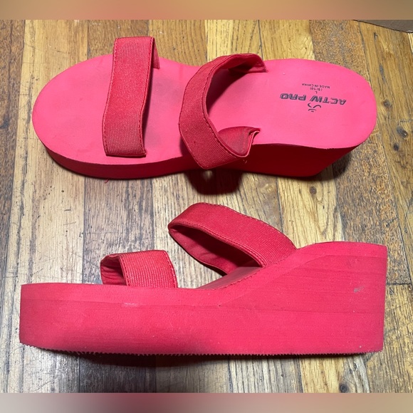 Activ Pro | Shoes | Activ Pro Platform Foam Sandals Red L 9 | Poshmark